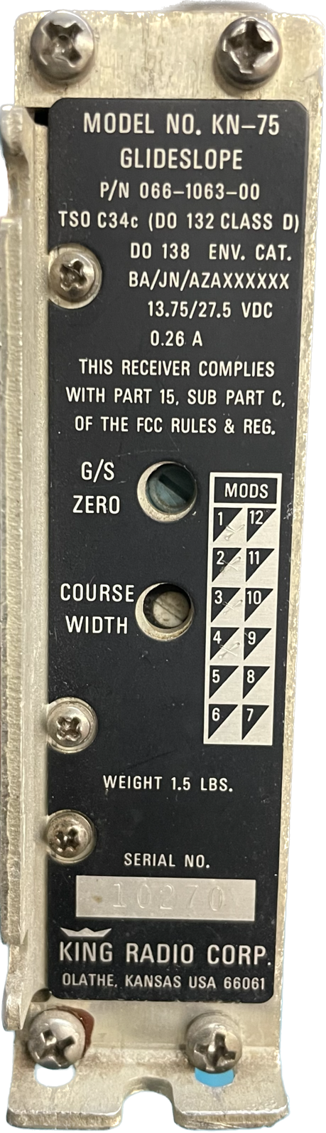 066-1063-00 - KN-75 Slidescope – Westcan Aircraft Auction